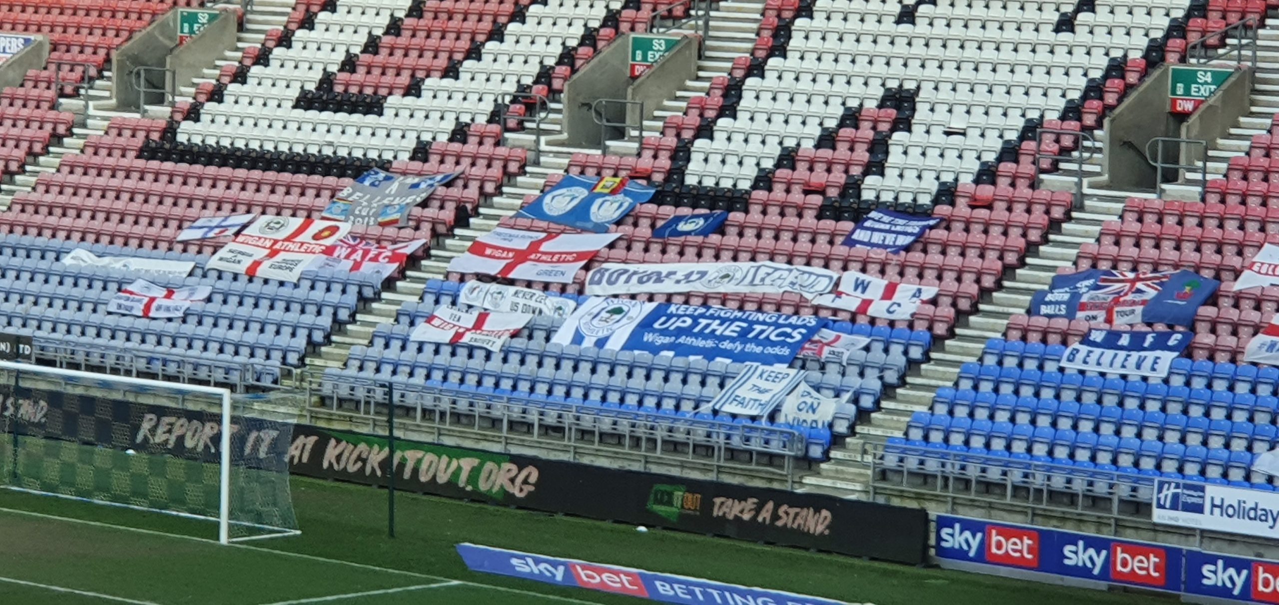 Supporters Flags ready to be picked up Wigan Athletic Football ...